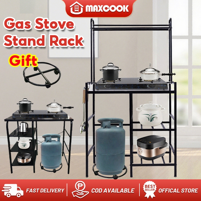 MAXCOOK Stainless Gas Stove Stand Rack with LPG Roller Kitchen ...