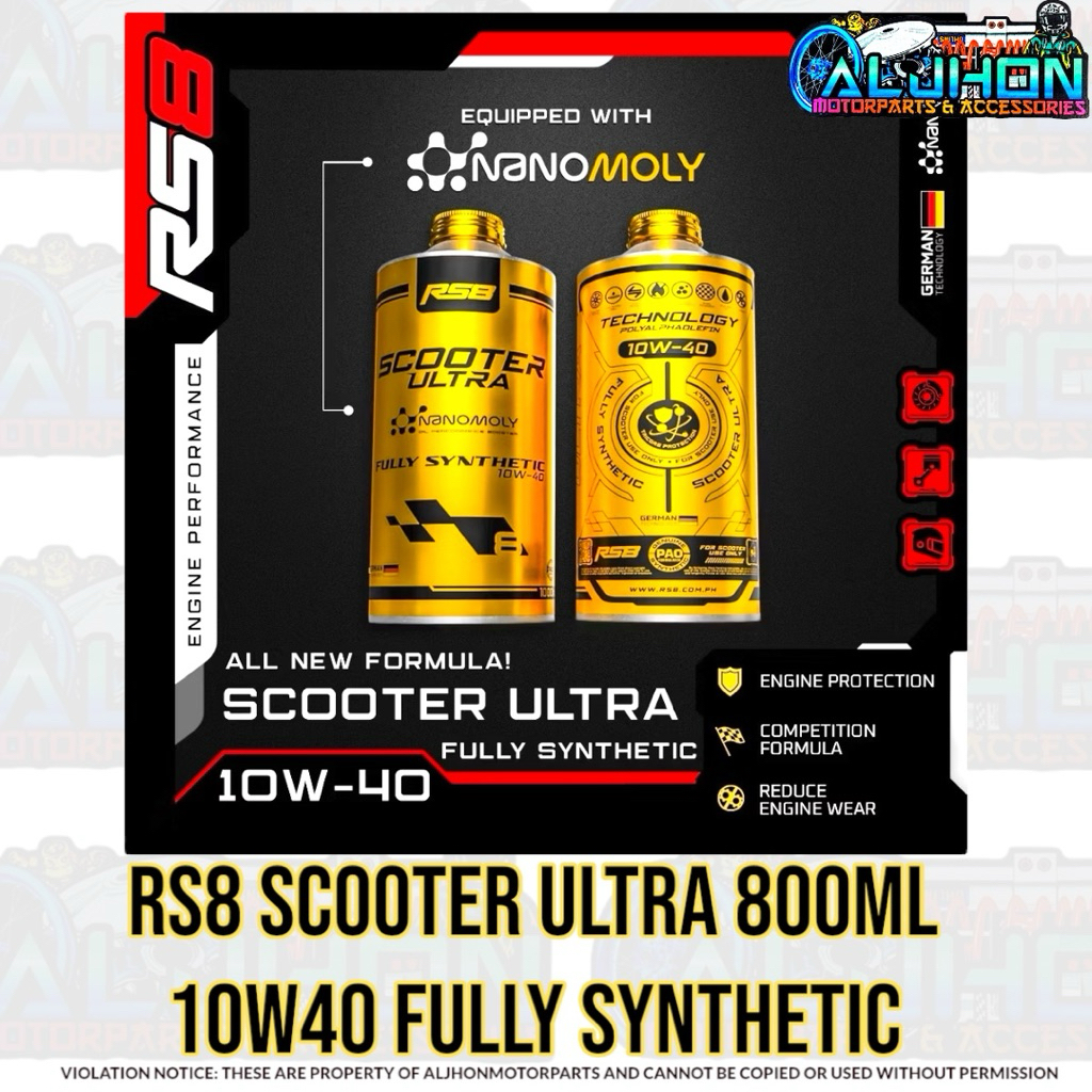 RS8 SCOOTER ULTRA 800ML FULLY SYNTHETIC 10W-40 OIL | Shopee Philippines