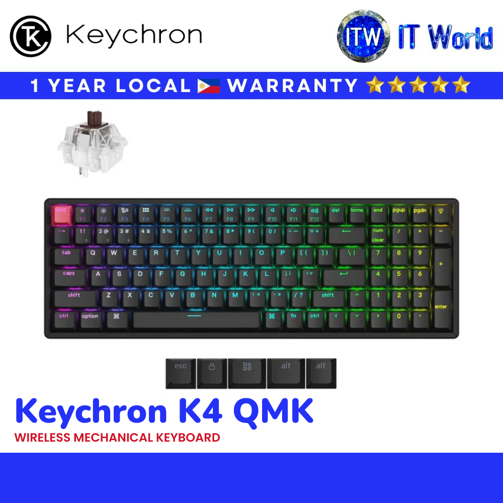 Keychron K4 QMK Wireless Mechanical Keyboard RGB Backlight (Version 3 ...