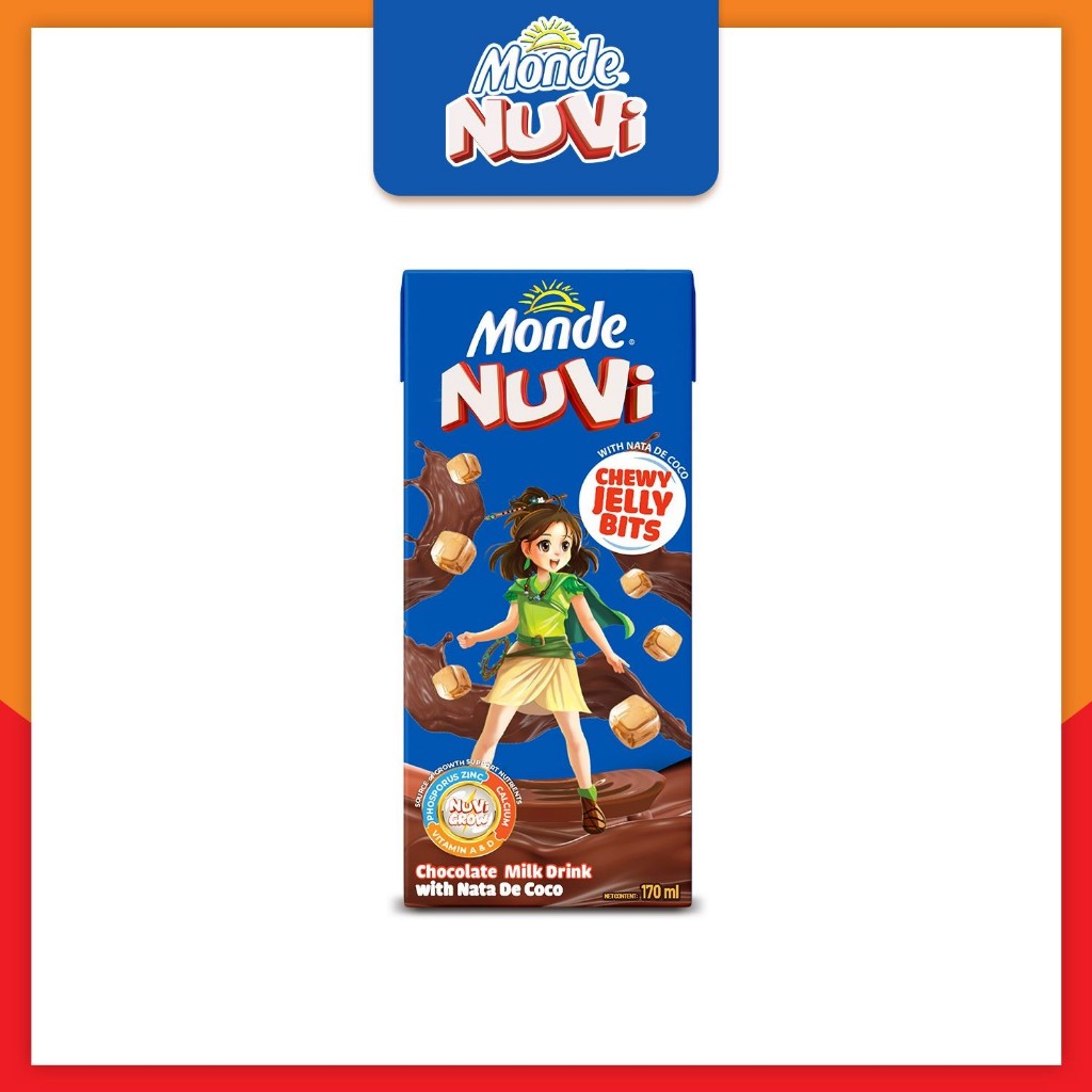 Monde Nuvi Chocolate Milk Drink with Nata de Coco 170ml X 4 | Shopee Philippines