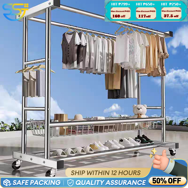 Sampayan Heavy Duty Moveable Drying Rack Stainless Steel Clothes Rack ...