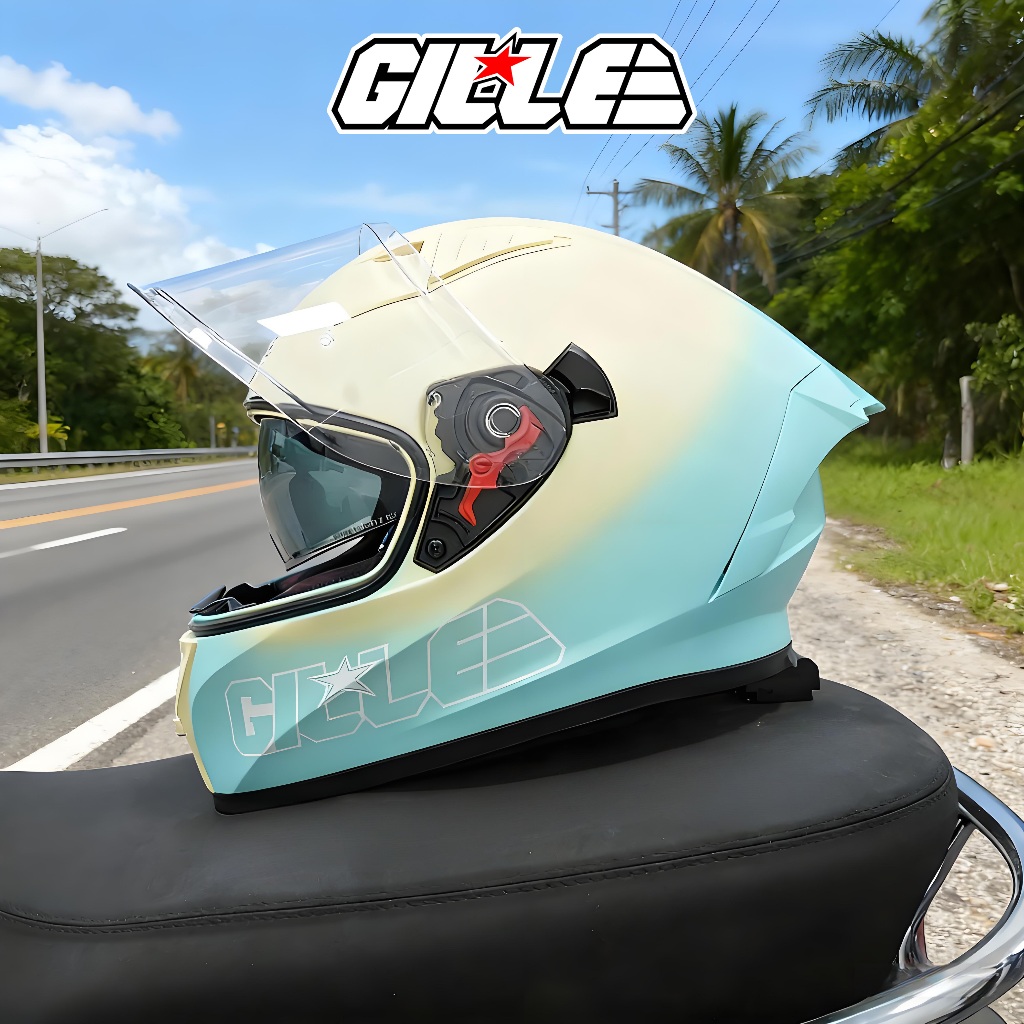 【𝑶𝑭𝑭𝑰𝑪𝑰𝑨𝑳】GILLE GTS V1 Two Tone Full Face Helmet For Motorcycle Couple ...