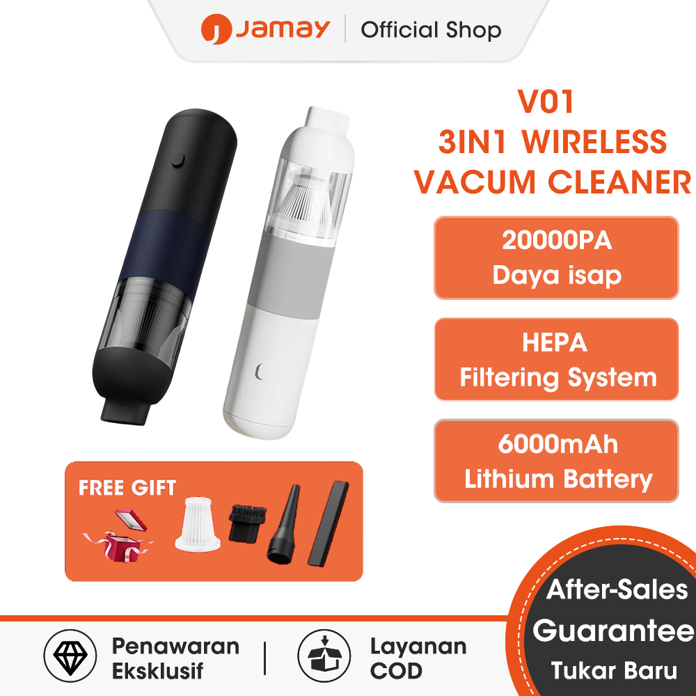 JAMAY Vacuum Cleaner 20000Pa Cordless Car Vacuum Cleaner Handheld Wet ...