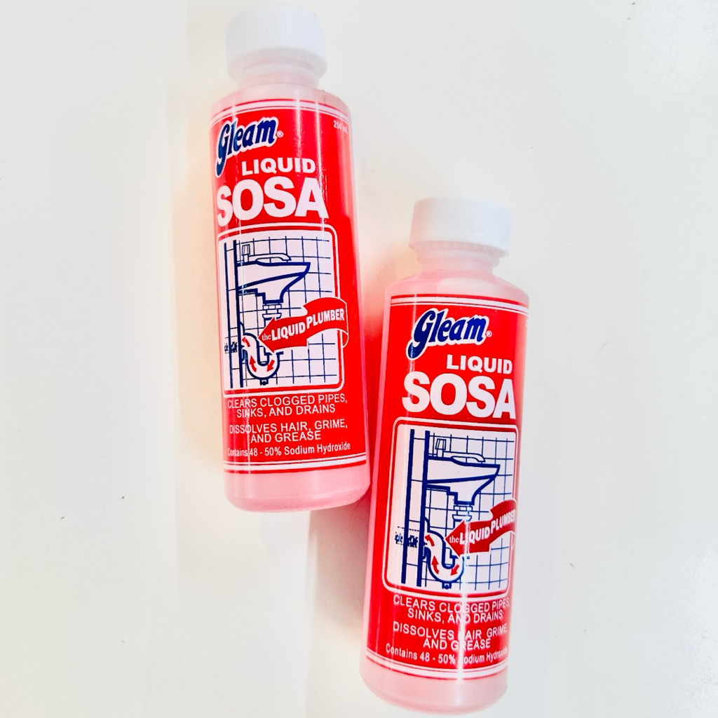 Gleam Liquid Sosa 250mL – Powerful Liquid Plumber Drain Cleaner & Clog ...