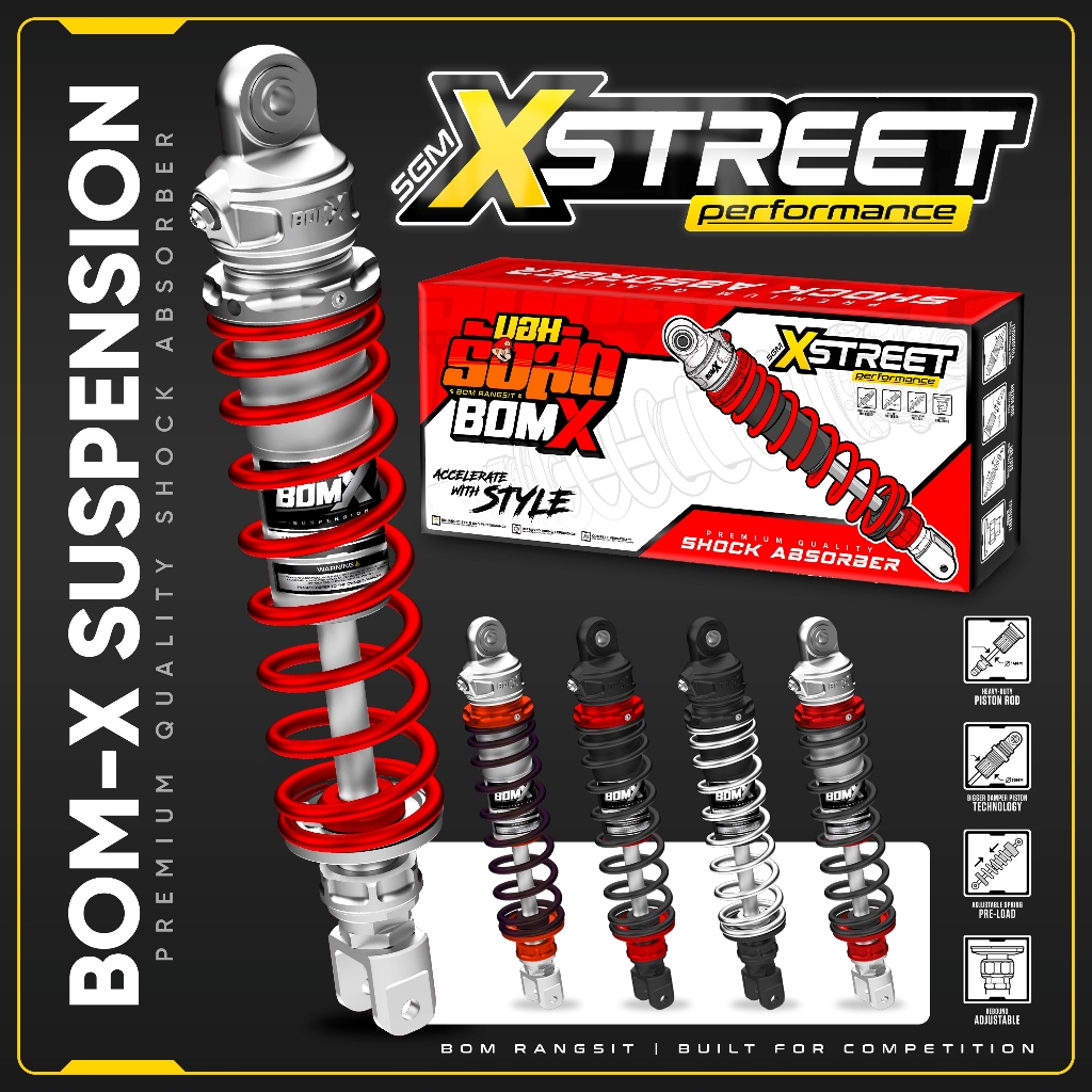 BOM-X SUSPENSION SGM-x STREET (Premium quality shock absorber) | Shopee ...