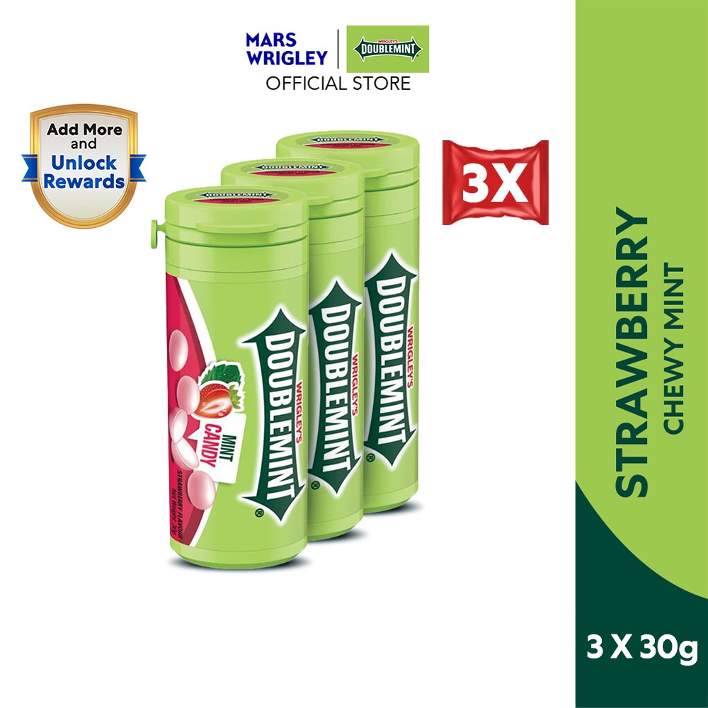 DOUBLEMINT Chewymints Strawberry 30g [Pack of 3] | Sugar-free Mint ...
