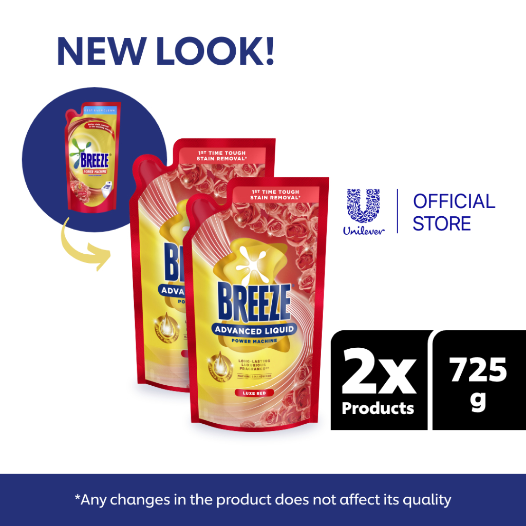 [BUNDLE OF 2] Breeze Laundry Liquid Detergent Luxe Red 725g Pouch ...