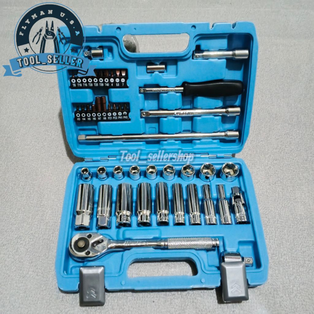 ORIGINAL FLYMAN TOOL SET 47PCS 3/8 DRIVE COMPLETE SET | Shopee Philippines
