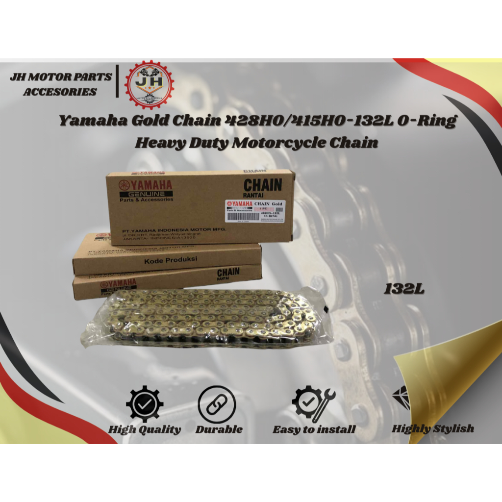 Yamaha Gold Chain 428HO/428HO-132L O-Ring Heavy Duty Motorcycle Chain ...