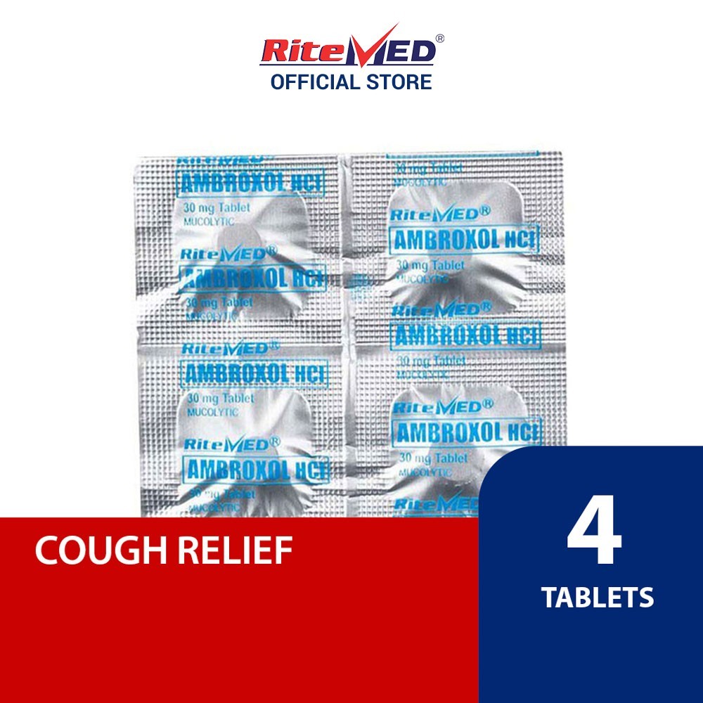 Unilab - RiteMED Ambroxol 30mg 4 Tablets (Cough Relief) | Shopee ...