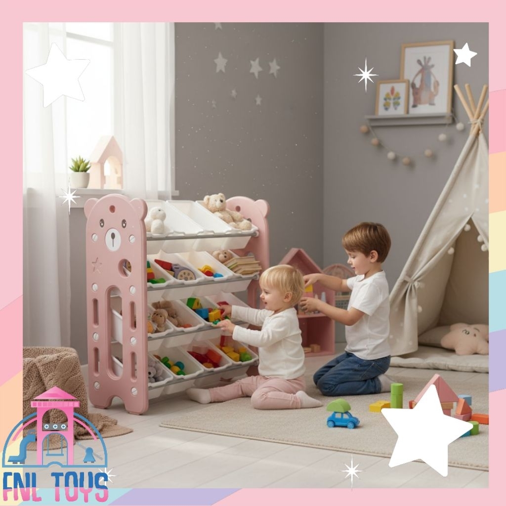 FNL TOYS 4 layer Toys storage rack for kids toy shelves toy organizer ...