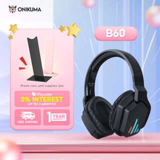 Onikuma B60 Bluetooth Headphones Wireless Headset Gaming Headphone with ...