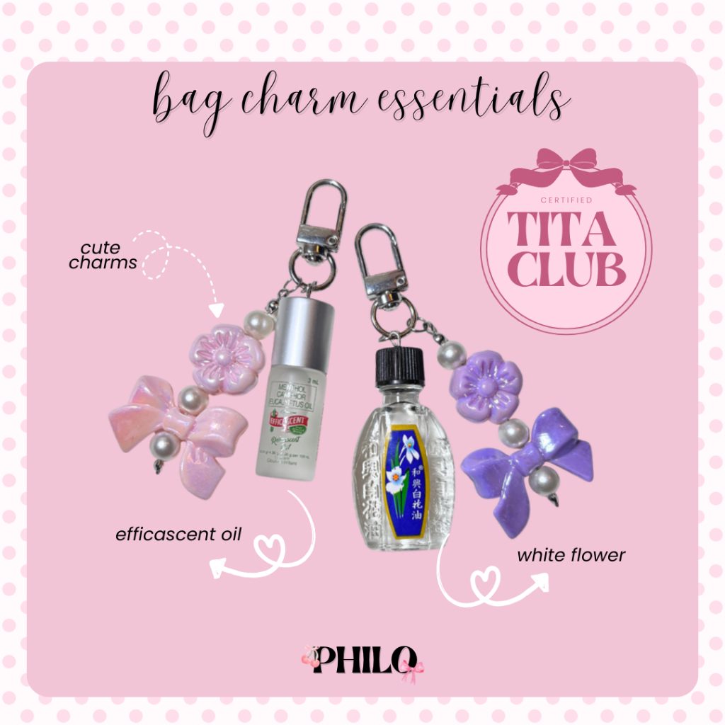 Tita Essential Bag Charm Keychain with Inhaler (White Flower ...