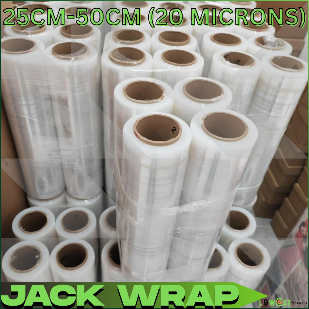 Stretch Film/Jack Wrap 20micron x 500MM Packagin Wrap Clear and Black 2 ...