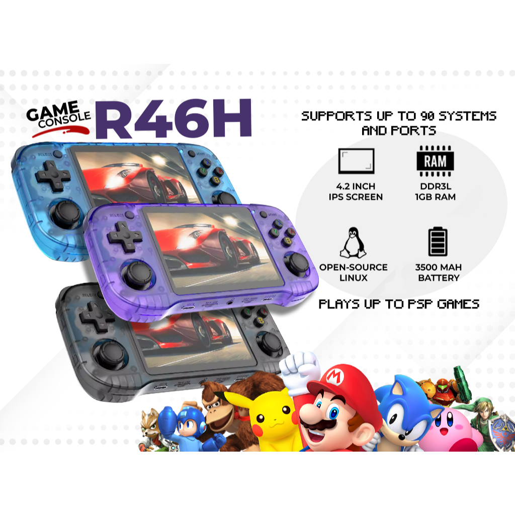 Alphawolf | Game Console R46H Retro Handheld Game Console Linux System ...