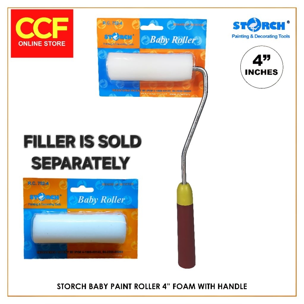 Storch Baby Mini Paint Roller Foam with Handle 4 inch ( Filler is sold ...