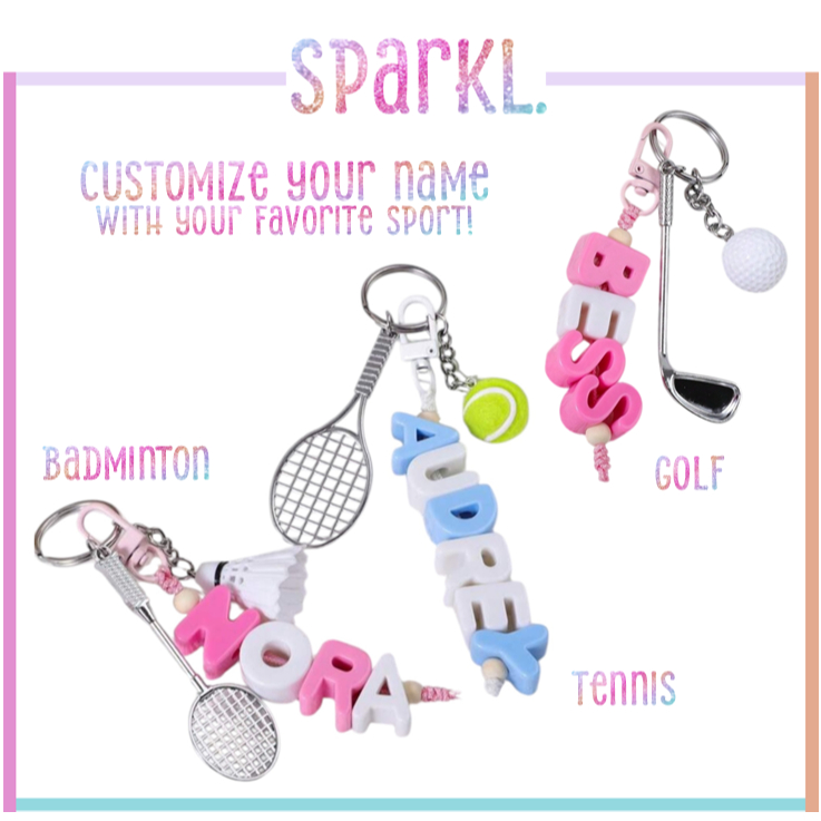 SparkL Custom Name Personalized Keychain Bag Tag - Your Favorite Sport ...
