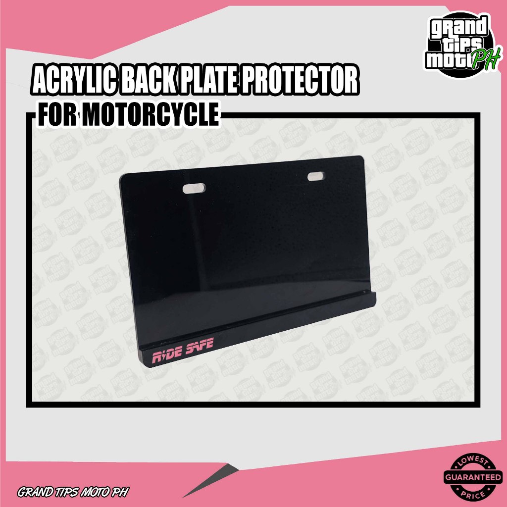 PLATE NUMBER BACK PROTECTION COVER FOR MOTORCYCLE - ROSEPINK RIDESAFE ...