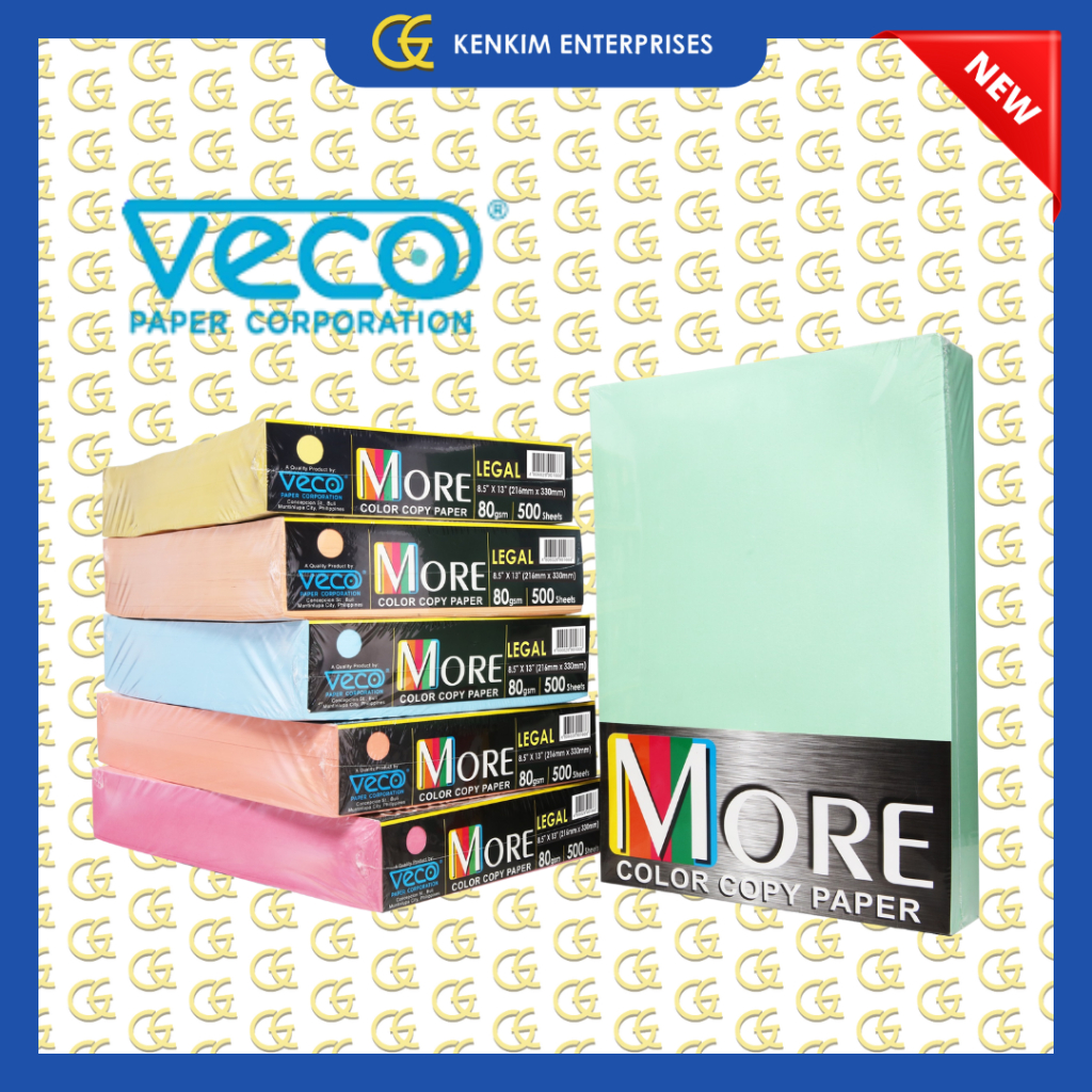 MORE A4 Colored Copy Paper 80gsm 500s per ream | Shopee Philippines