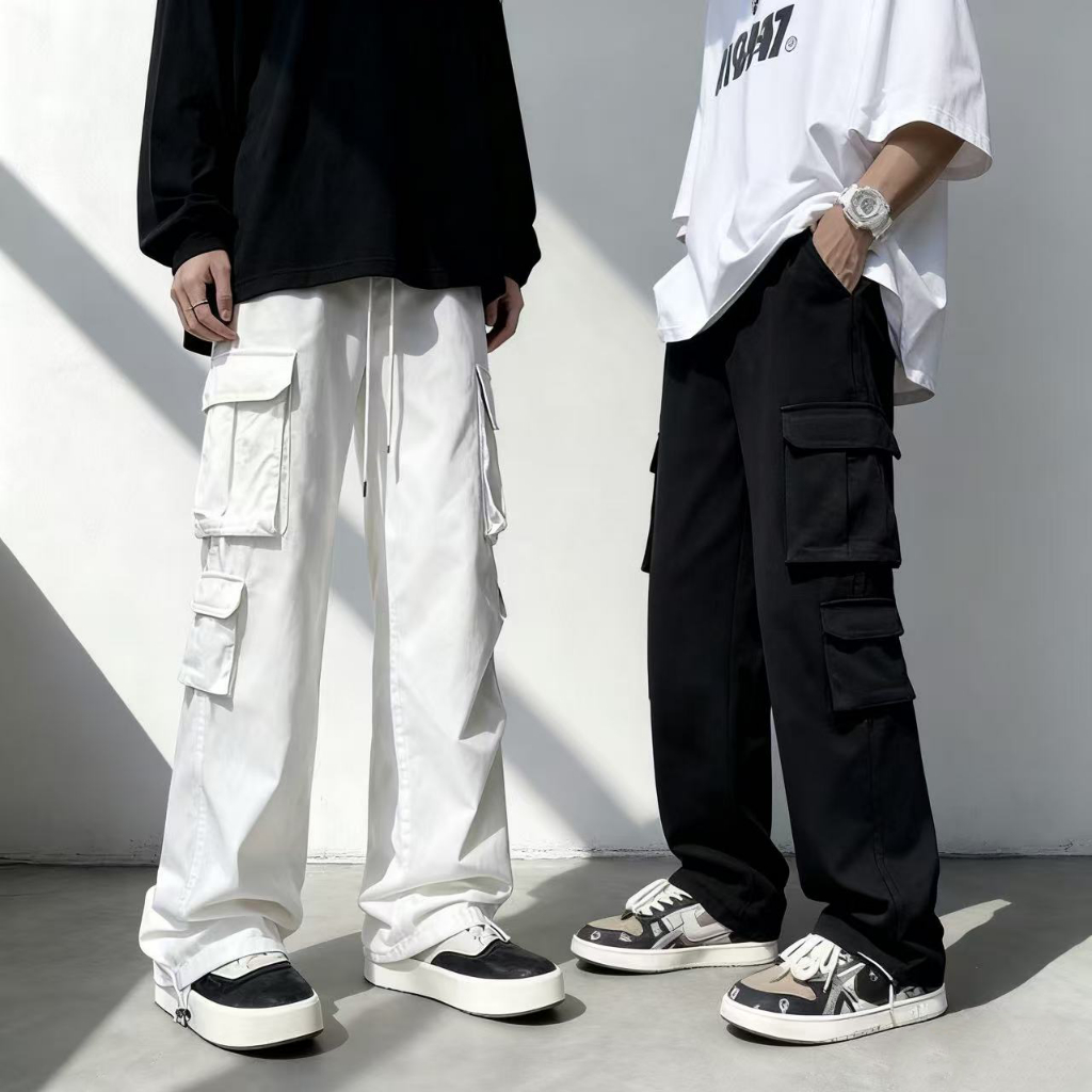 【BUY 1 TAKE 1】Cargo Pants For Men Loose Baggy Straight Pants 6 Pocket ...