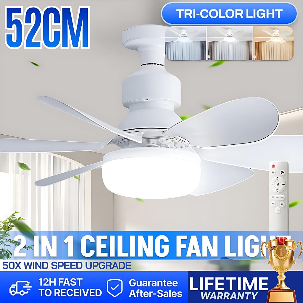 Lifetime Warranty Ceiling Fan With LED Light 6 Blades Remote Fan Light ...