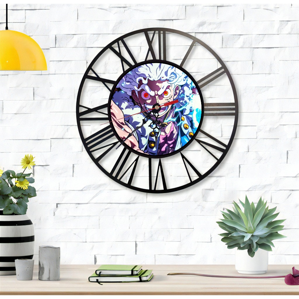 One Piece anime inspired Wooden wall Clock - Zoro Sanji Luffy Gear 5 ...