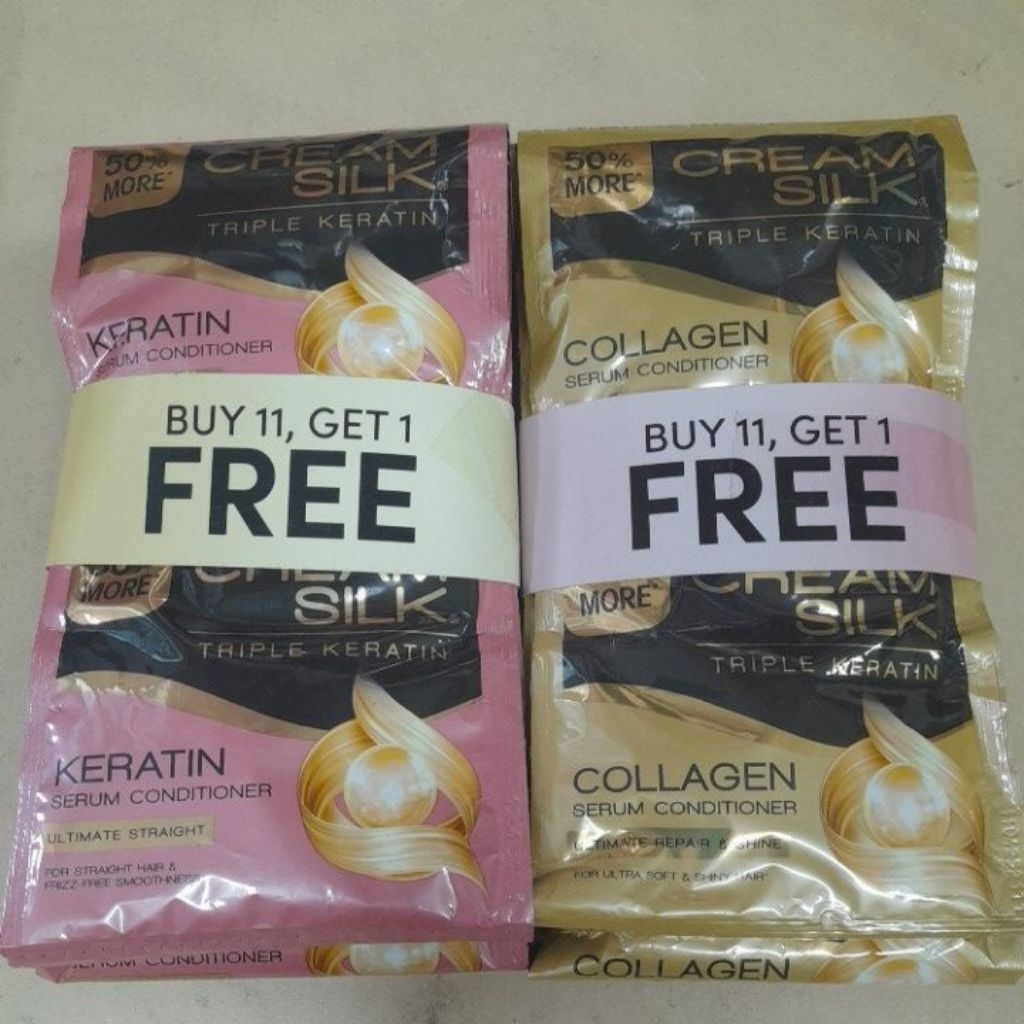CreamSilk Triple Keratin Serum Conditioner Sachet 11+1 | Shopee Philippines