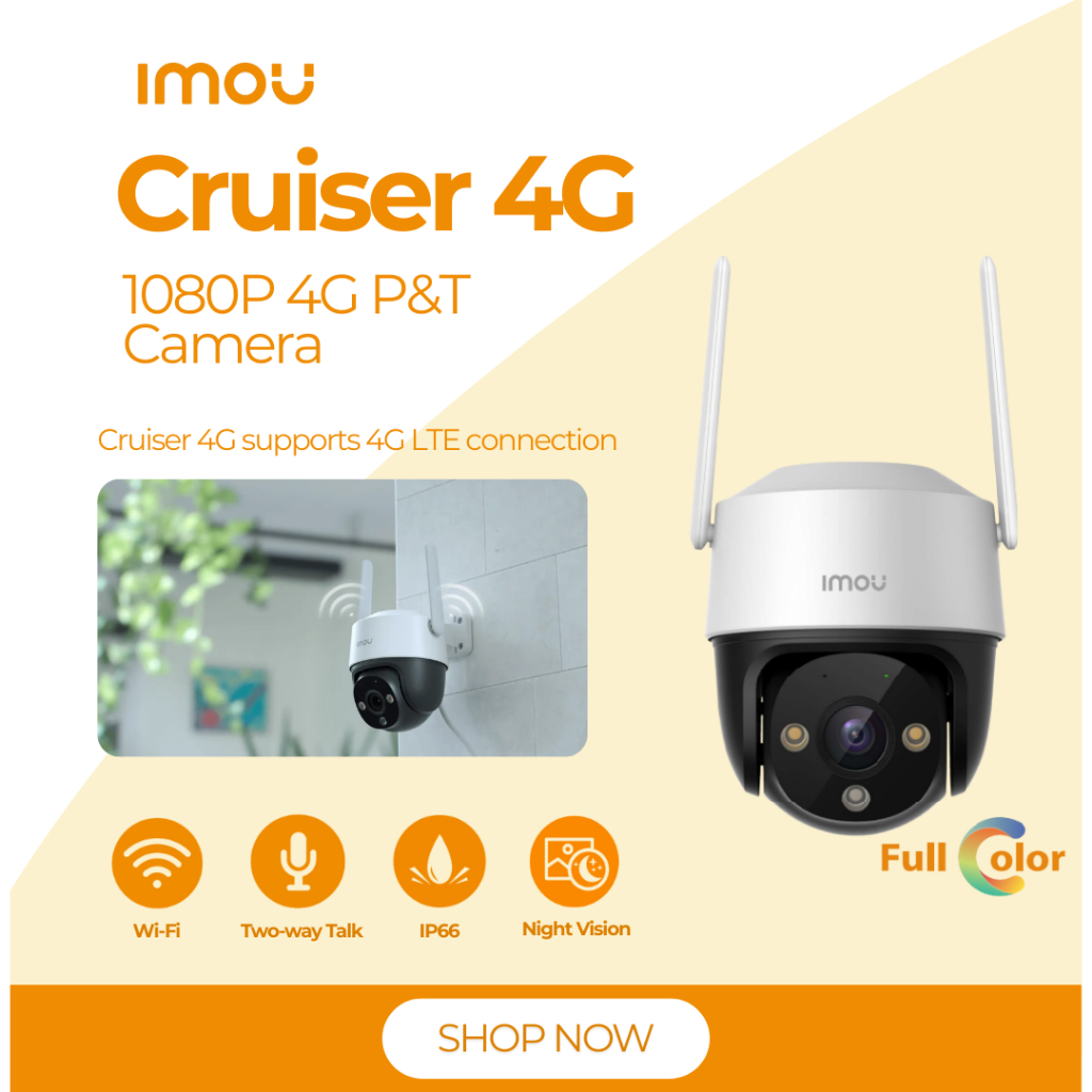 IMOU Cruiser 4G 1080P P&T Camera, 4G Connection with Smart Color Night ...