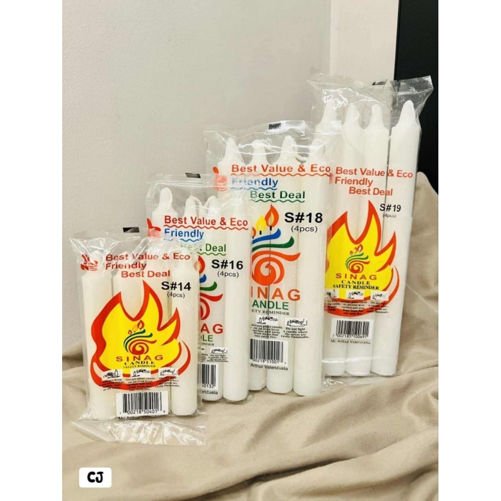 4-Pieces All White Candle Set Puti Kandila Undas | Shopee Philippines