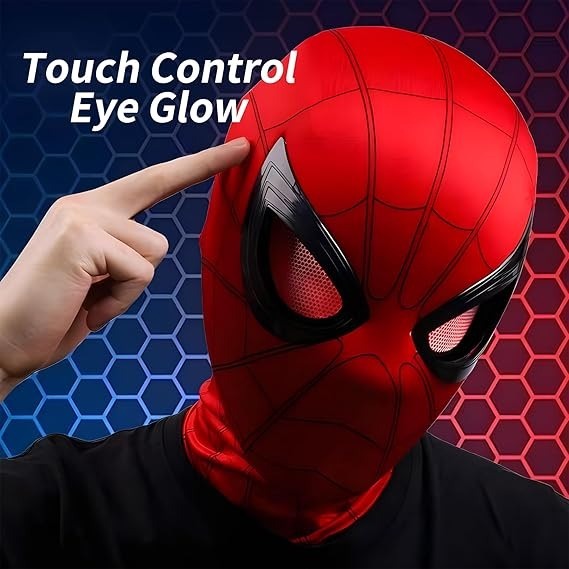 Spider-Man Headgear Eye Movable Manual Electric Blink Mask Spider-Man ...