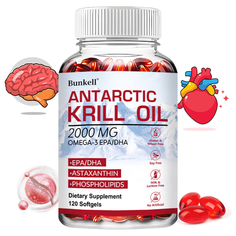Bunkell Antarctic Krill Oil-For Brain Heart Joint Skin and Immune ...