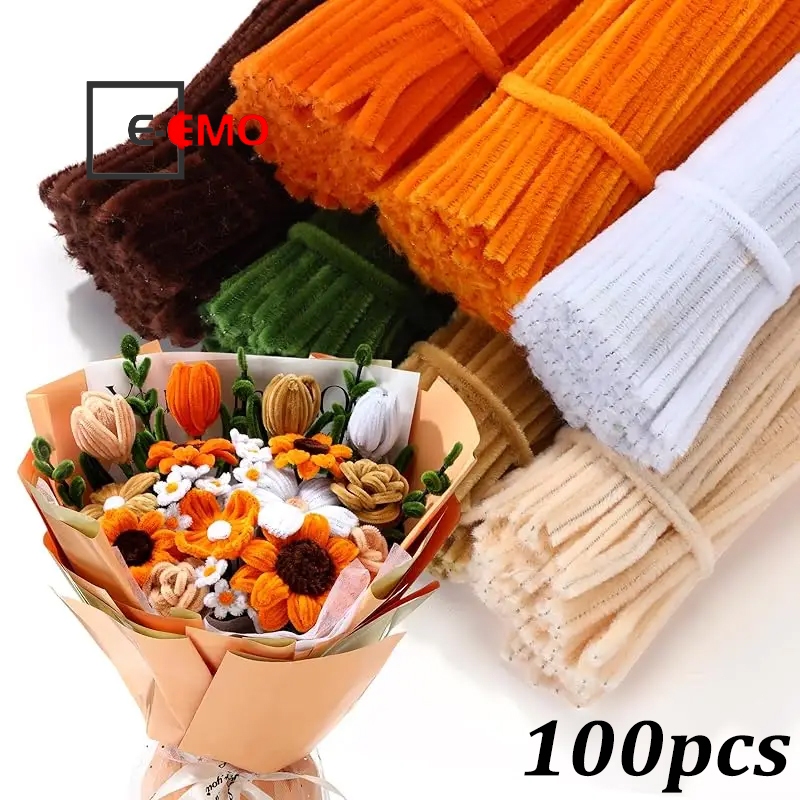 【100pcs】Fuzzy Wire Diy Fuzzy Twist Stick Children's Toys Colored ...