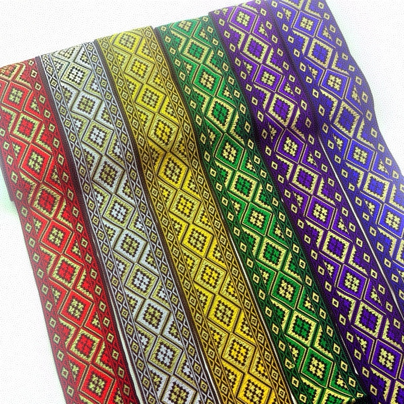 (COD)Lace Ethnic trimmings / lei ribbon 7.7yards / 2 inches width/Woven ...