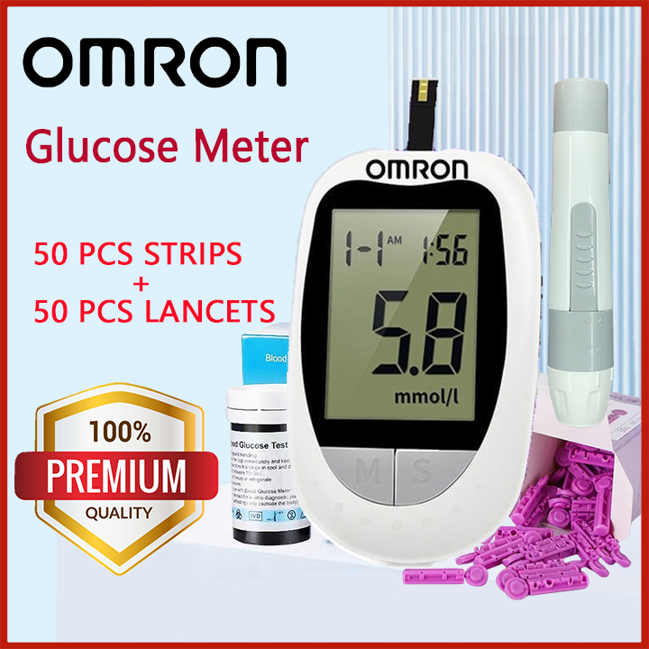 Omron Glucometer Digital Monitor Glucose Meter FREE 50pcs Test Strips ...
