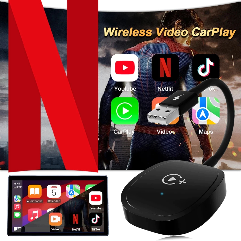 Wireless na conversion+online na panonood ng 2in1 Video Carplay adapter ...