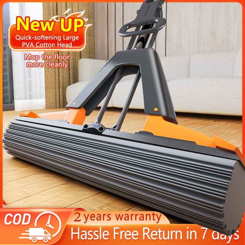 Manuyama Floor Mop With Squeeze Sponge map Hand Wash-Free Absorption ...