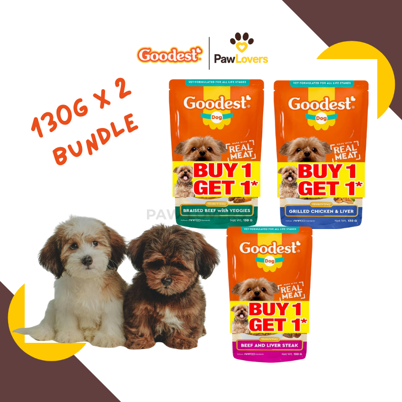 Goodest Dog Wet Food 130g Pouch Buy 1 Get 1 (Grilled Chicken, Beef ...