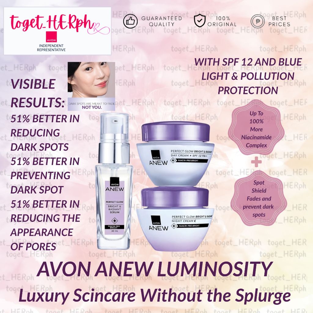 Avon Anew Luminosity Perfect Glow Bright & Radiance Day Night Cream ...