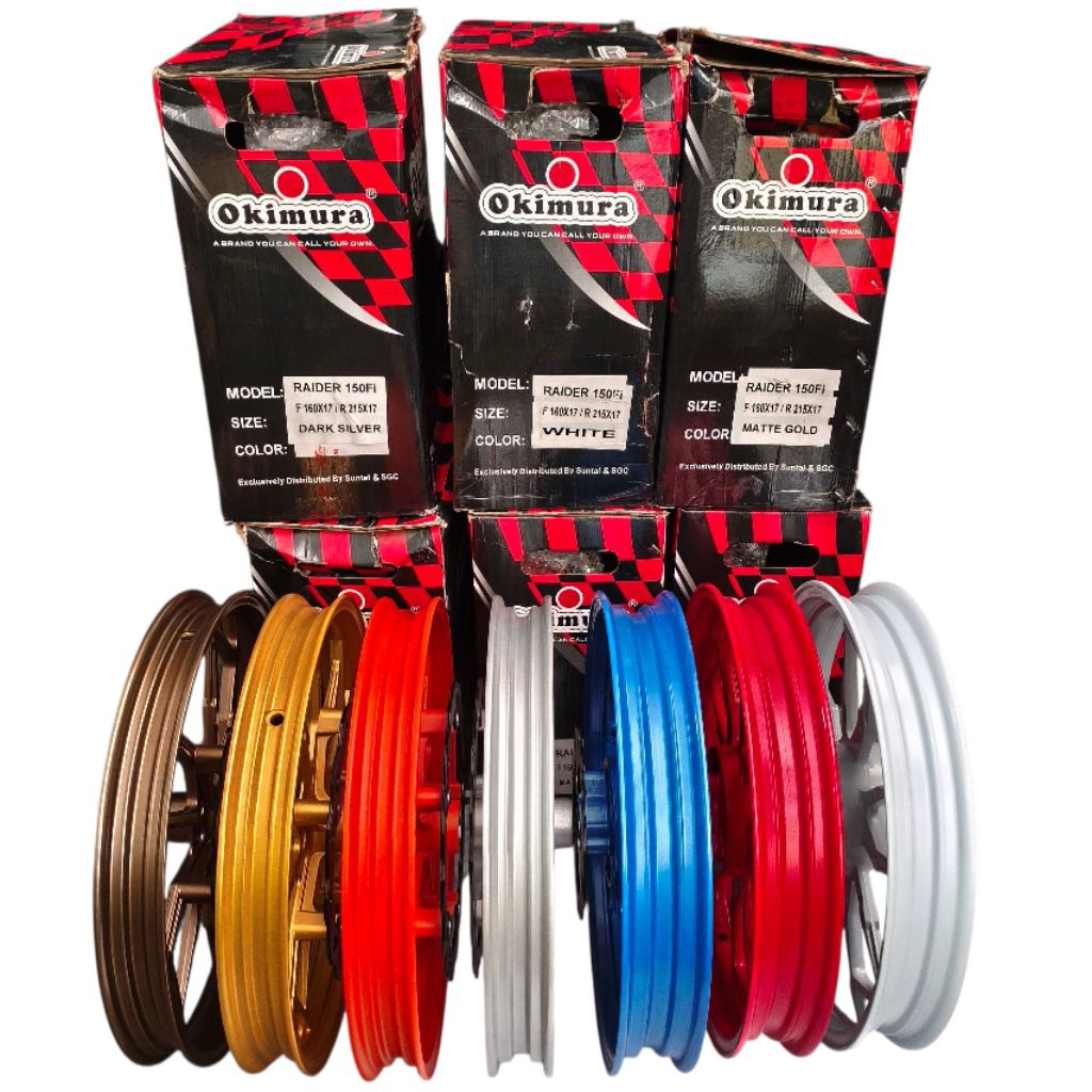 Okimura Raider Fi Mw-028 Mag wheel W/2 Disc Red/Blue/Matte Gold/Matte ...