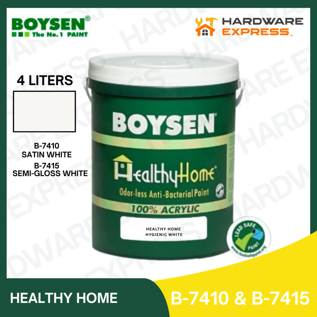 Boysen Healthy Home Paint - 4L ( SATIN /SEMI-GLOSS) | Shopee Philippines