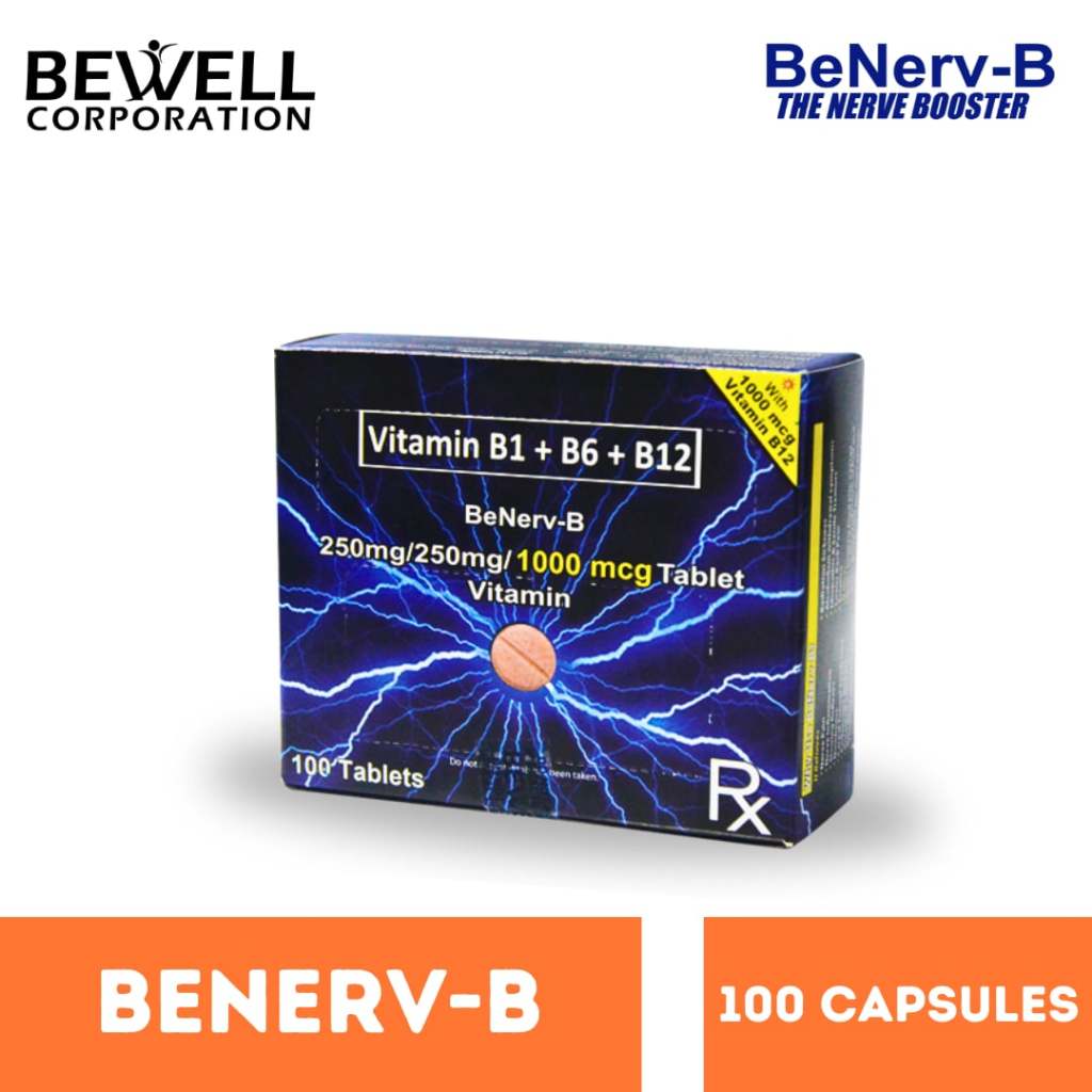 BeNerve-B Vitamin B1 + B6 + B12 3 flaps, 100 tablets | Shopee Philippines