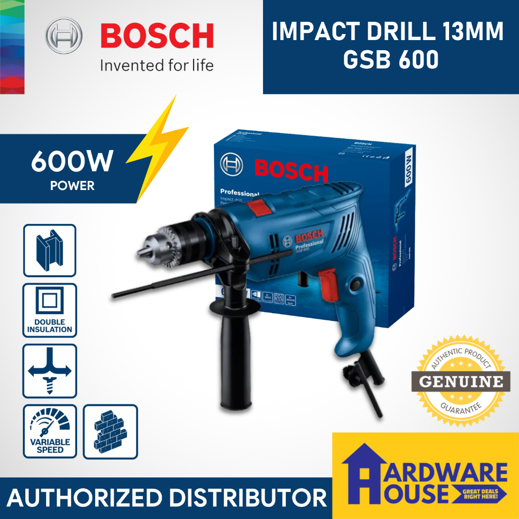 ORIGINAL BOSCH Impact Hammer Drill GSB 600 600W / Masonry Concrete ...