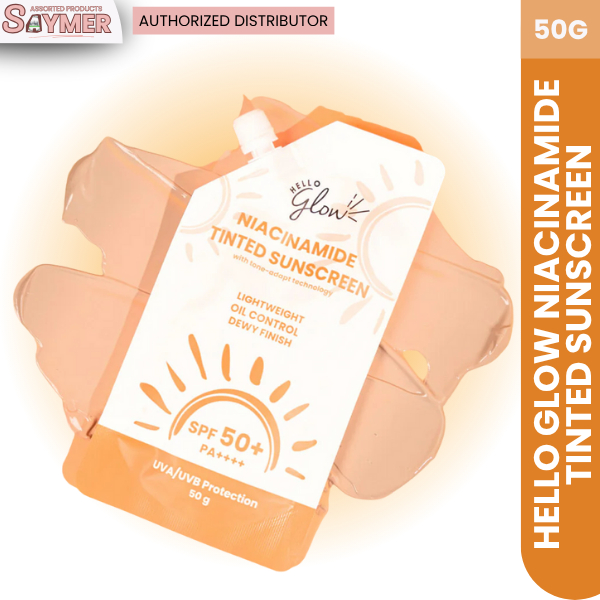 HELLO GLOW Niacinamide Tinted Sunscreen with Tone-Adapt Technology UVA ...