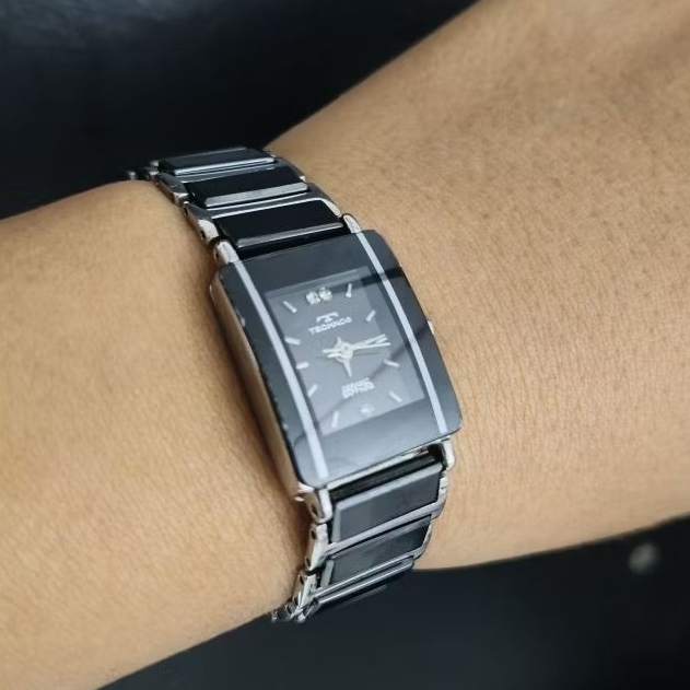 Technos Ceramic Sapphire black dial small face Ladies Watch Japan ...