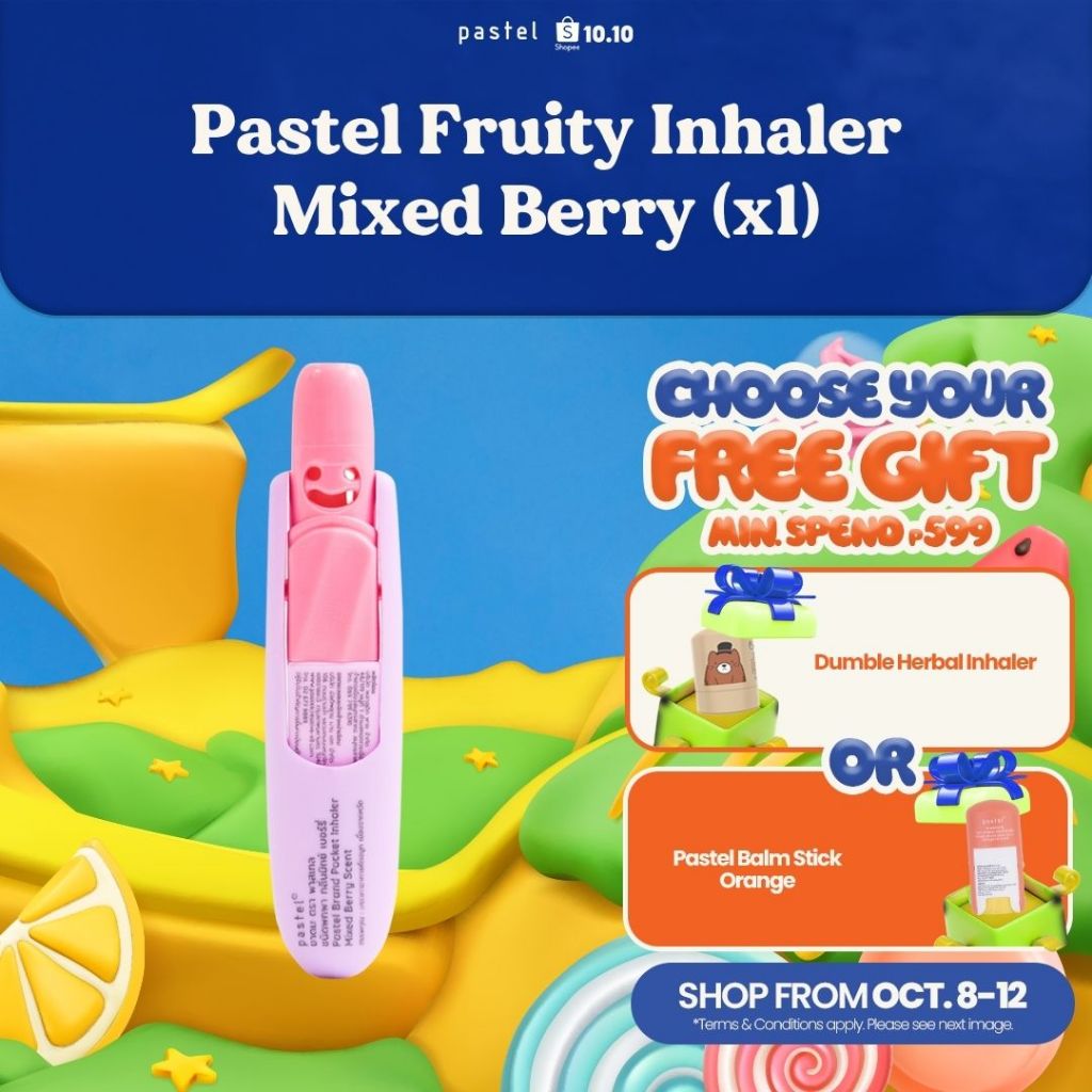 PASTEL Fruity Mixed Berry Scent Pocket Inhaler (1.5ml) [Menthol ...