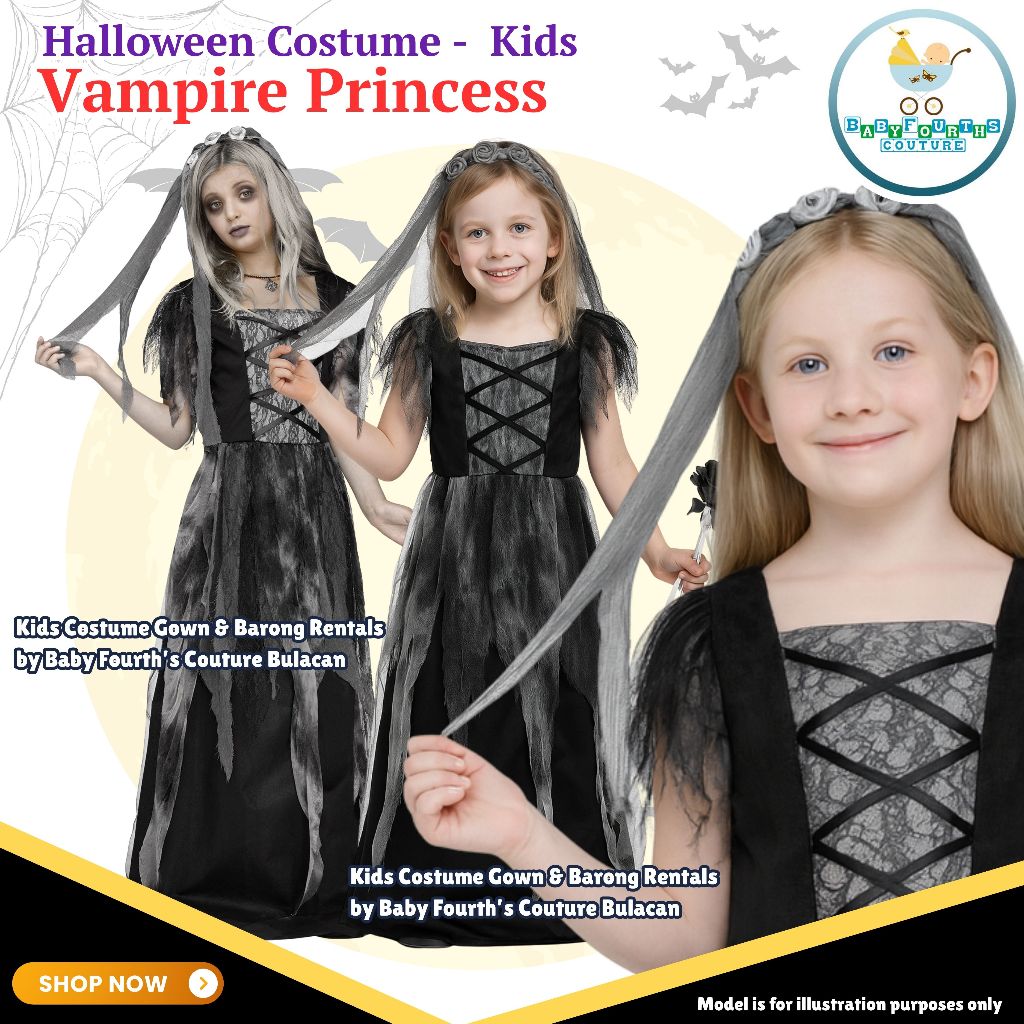 Halloween Cosplay Scary Zombie Dark Night Bride Ghost Costume for Kids ...