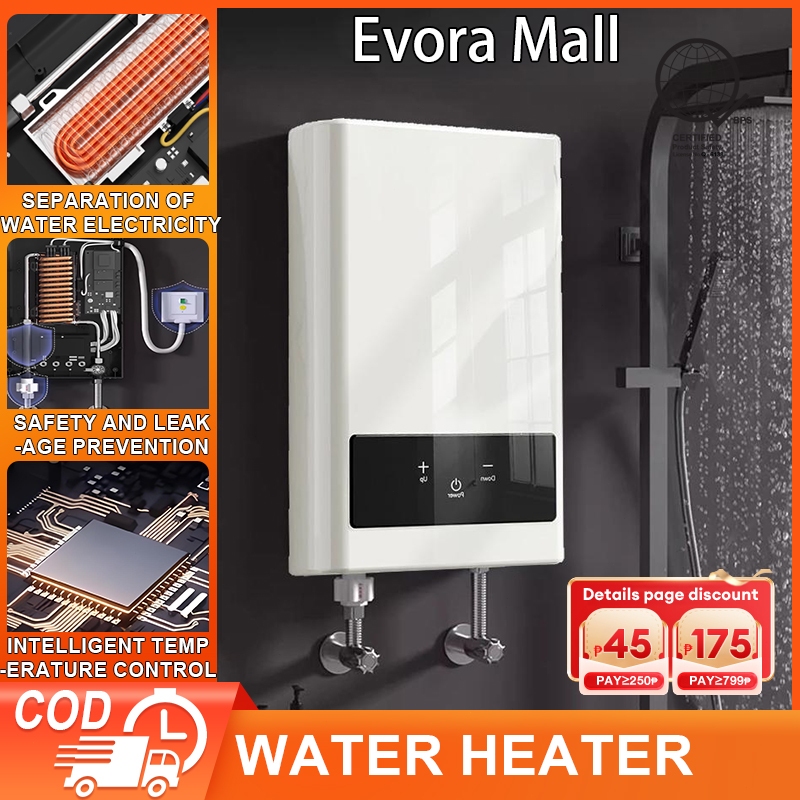 Evora 6500W Modern LCD Water Heater Shower Inverter Electric Hot And ...