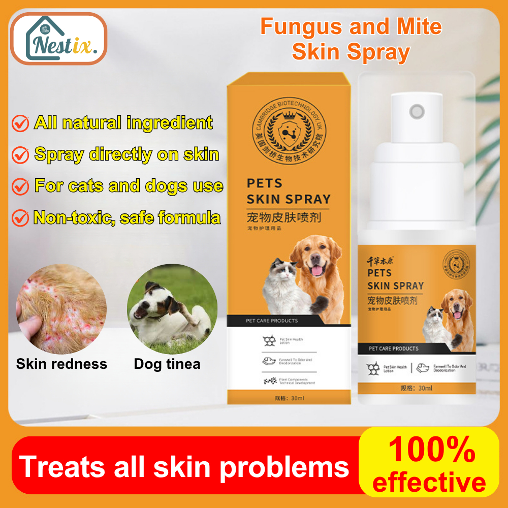 Fungus & Mite Skin Spray For Pet Antifungal Treatment For Cat Dog Skin ...