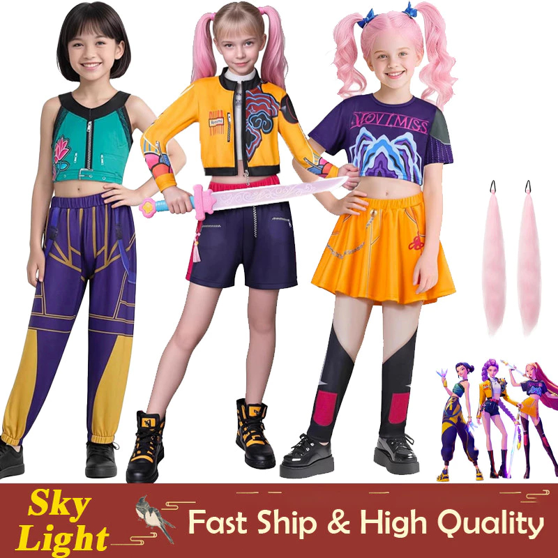 Demon Rumi Hunters Cosplay Costume Girl Pop Singers Halloween Carnival ...