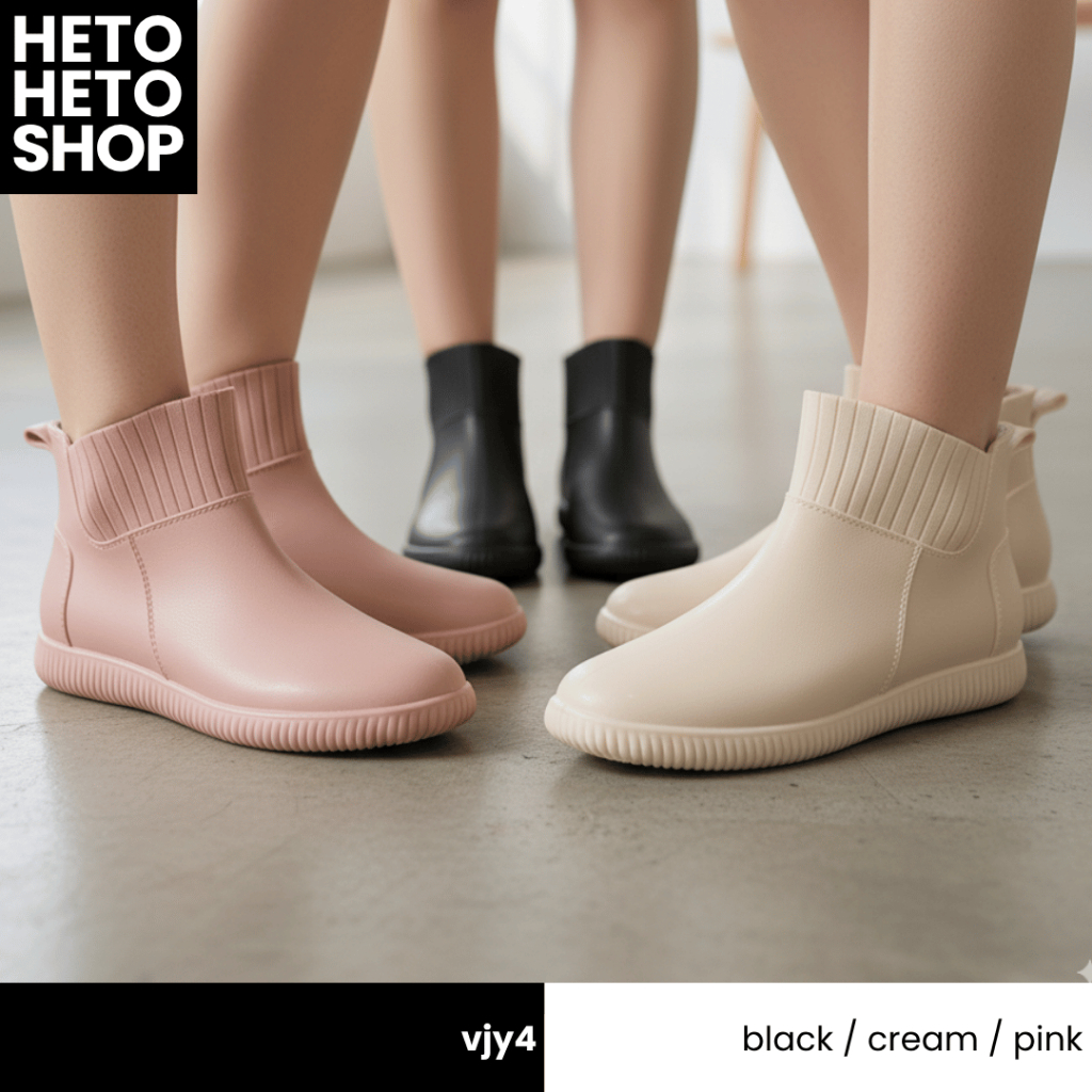 Heto Heto Shop Women's Rain Rubber Boots VJY4 - Casual Korean Style ...